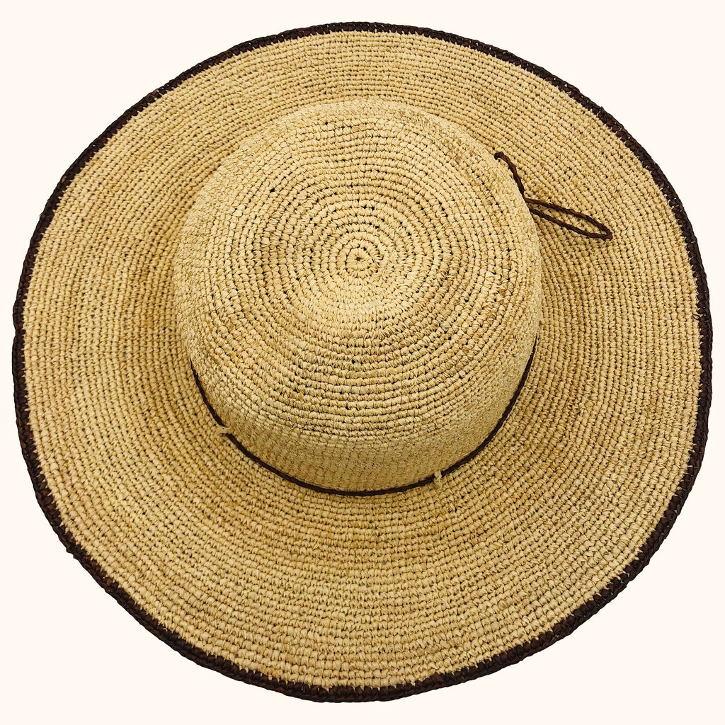 BLACK RIM CROCHETED RAFFIA SUN HAT – ethically gifted