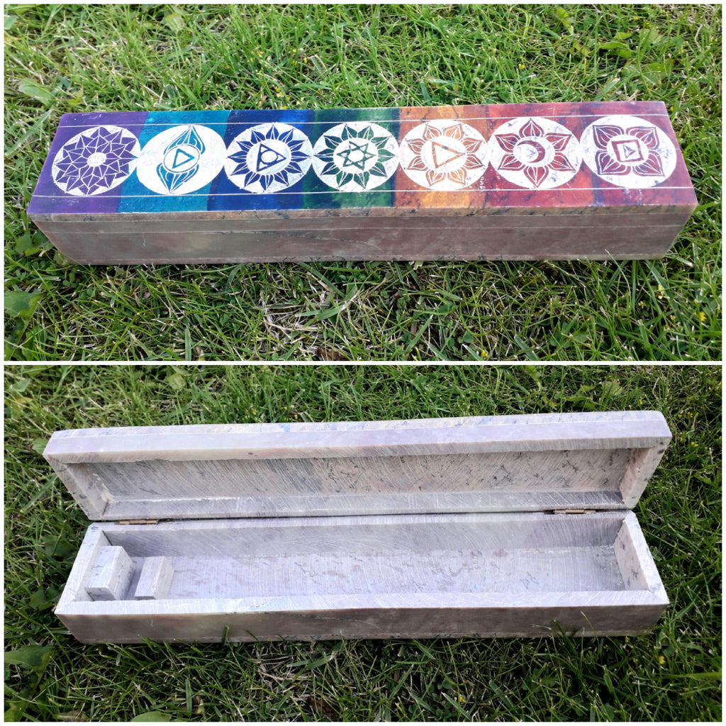 CHAKRA CARVED SOAPSTONE INCENSE BOX – ethically gifted